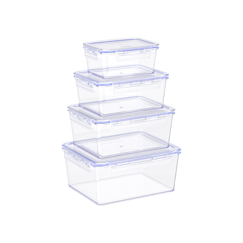Lock2Go 4-Pcs. Set of Food Storage Containers with Lids 300, 600, 900 ...